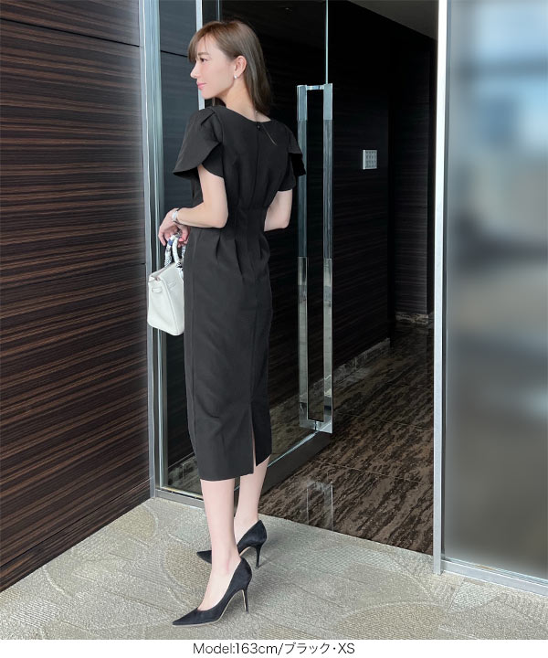 岡部あゆみさんコラボ ]ウエストタックワンピース [E3052